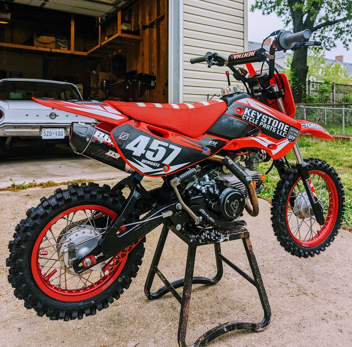 MiniRacer KLX110 Alloy Rim Set - Red – MiniRacer.com.au